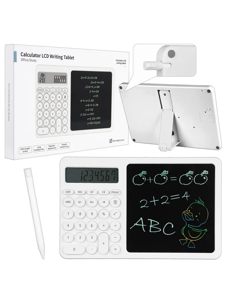 Калькулятор с HD планшетом для рисования J10 Белый