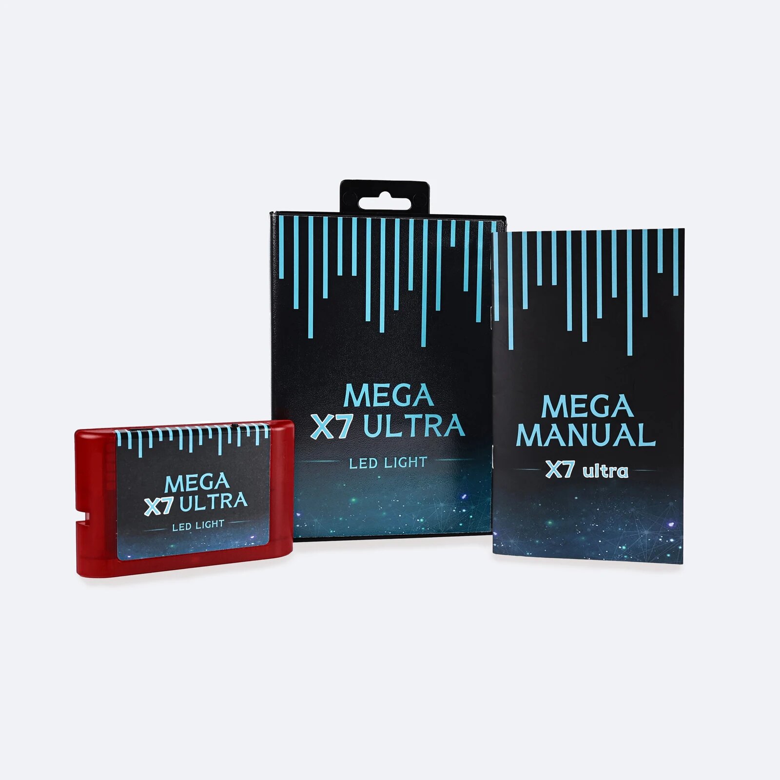 MEGA X7 Ultra LED Light картридж для SEGA Genesis, Red Lable 2