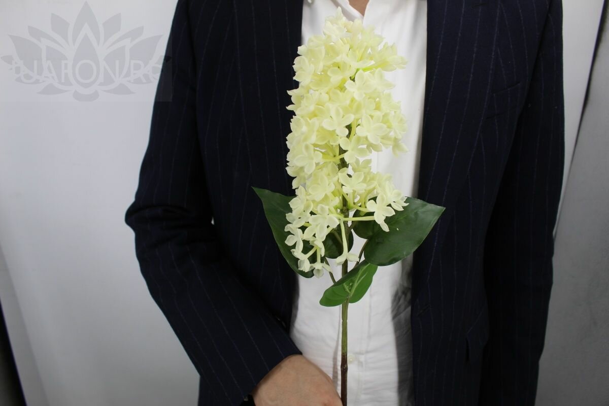 Искусственные цветы для декора и интерьера премиум Сирень силиконовая весенняя 67 см real touch белая