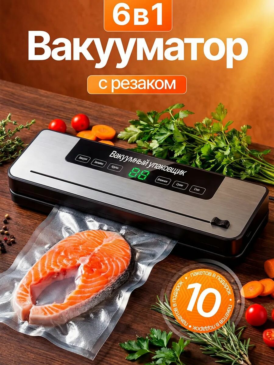Вакууматор AirLove, с резаком и запайкой пакетов, белый, пластик