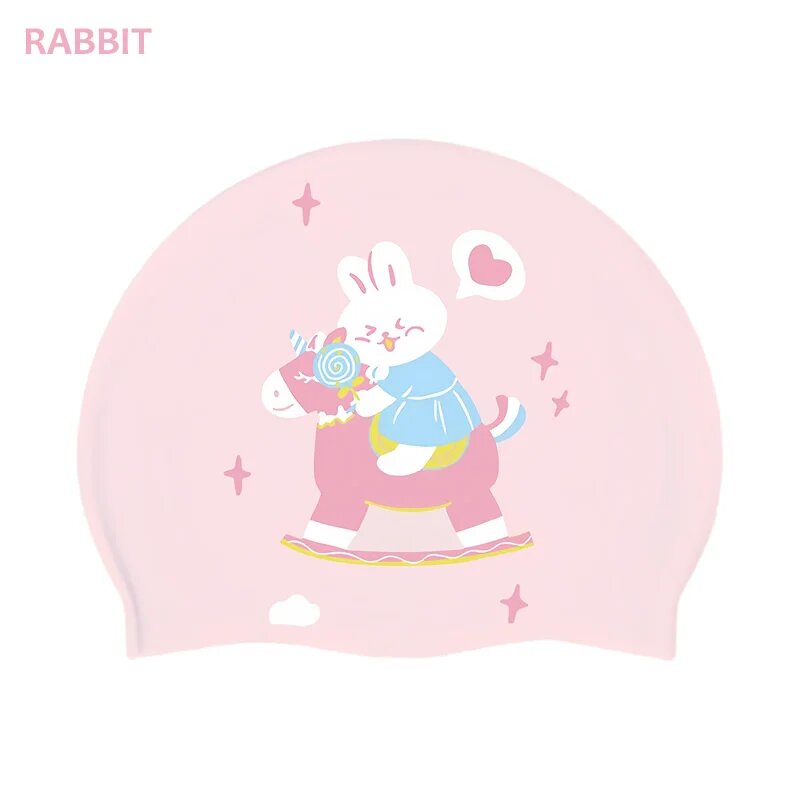 Детская шапочка для плавания RABBIT, силиконовая