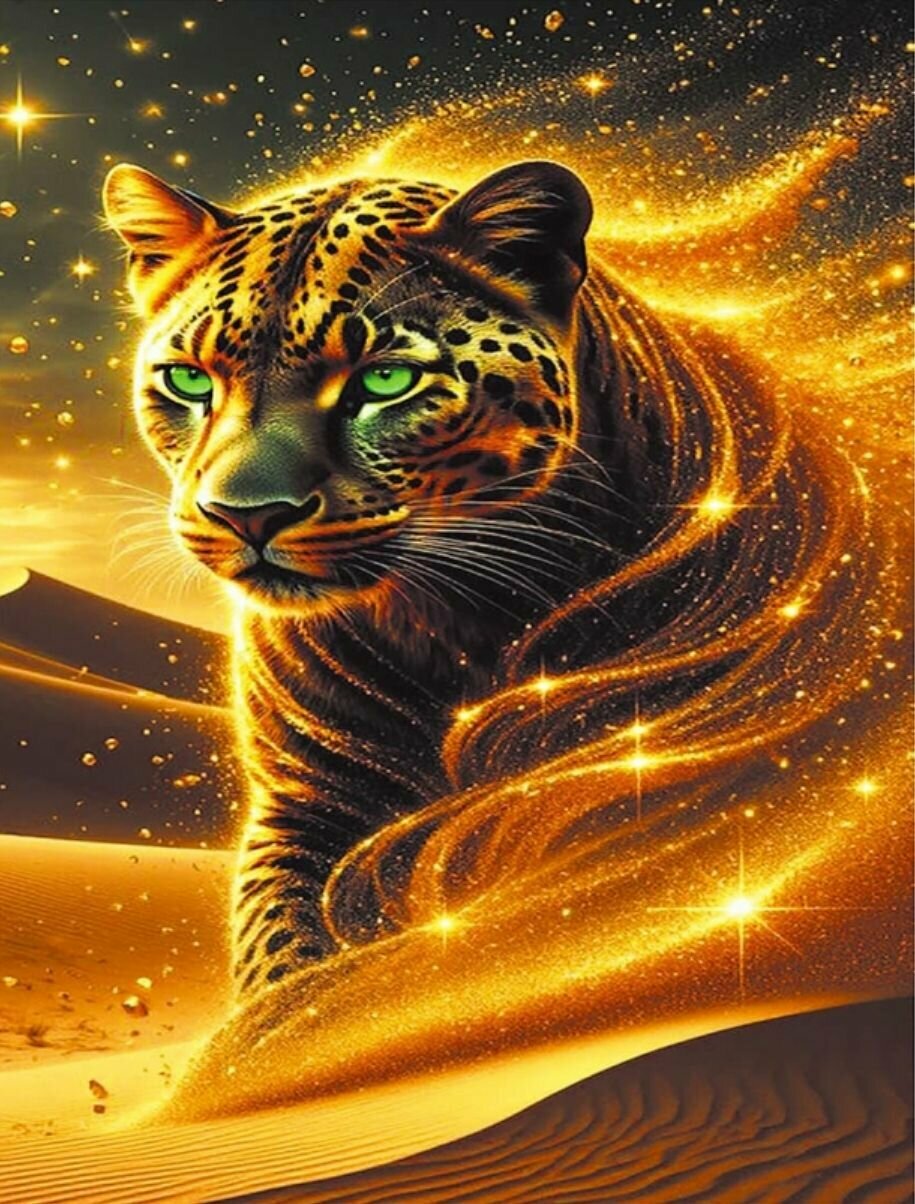 Алмазная мозаика на подрамнике 40*50 "Золотой леопард"