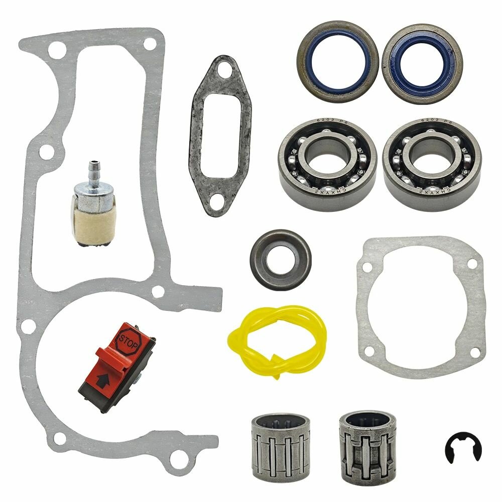 Комплект прокладок для подшипников коленчатого вала для бензопил Husqvarna 362 365 371 372 372XP с шайбой, переключатель шланга топливного фильтра