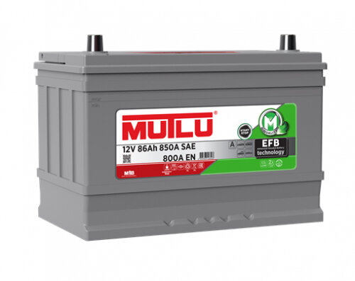 Аккумулятор Mutlu EFB. D31.86.080. C, 306x175x224, обратная полярность, 86 Ач