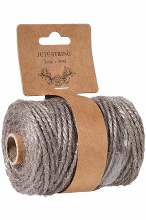 Джутовый шнур для декорирования уютный джут, тёмно-серая, 1 мм* 100 м, Koopman International CAA700910-1