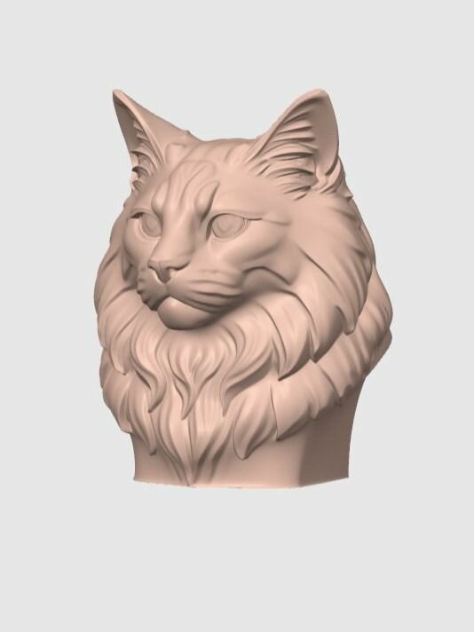 Эксклюзив! Статуэтка кошки - Норвежская лесная (10 см, бежевый матовый) - Милый друг, подарок, талисман