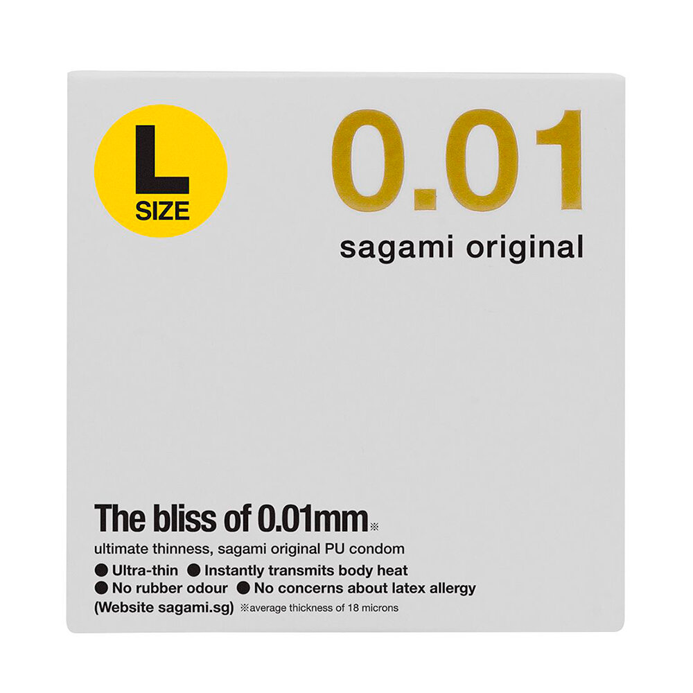 Презервативы Sagami Original 001 L-Size полиуретановые, 19 см