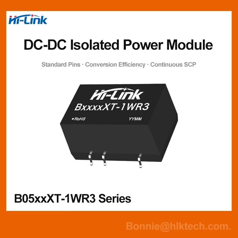 Hi-Link изолированный модуль питания B05xxXT-1WR3 1Вт 3.3В/5В/9В/12В/15В B0505XT-1WR3