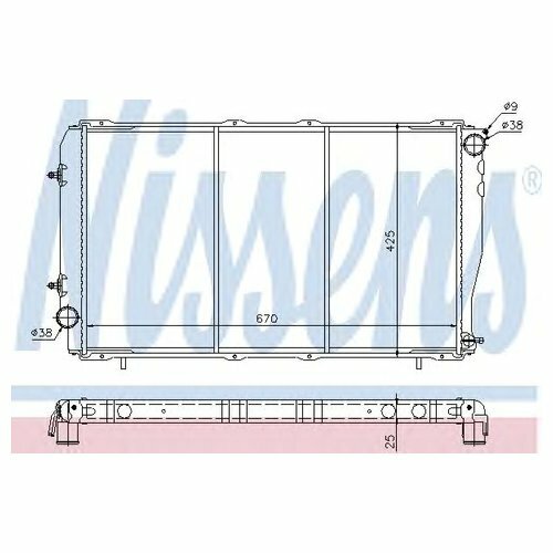 Основной радиатор (двигателя) Nissens 641111 для Subaru Impreza, Legacy I