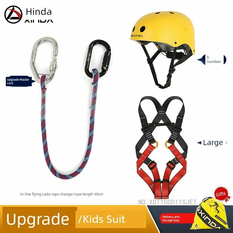 Улучшенный комплект нержавеющего стального карабина Via Ferrata для детей в деревянных приключениях
