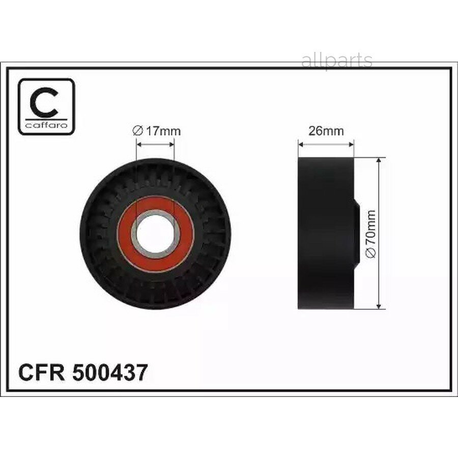 CAFFARO 500437 Натяжной ролик поликлиновойремень