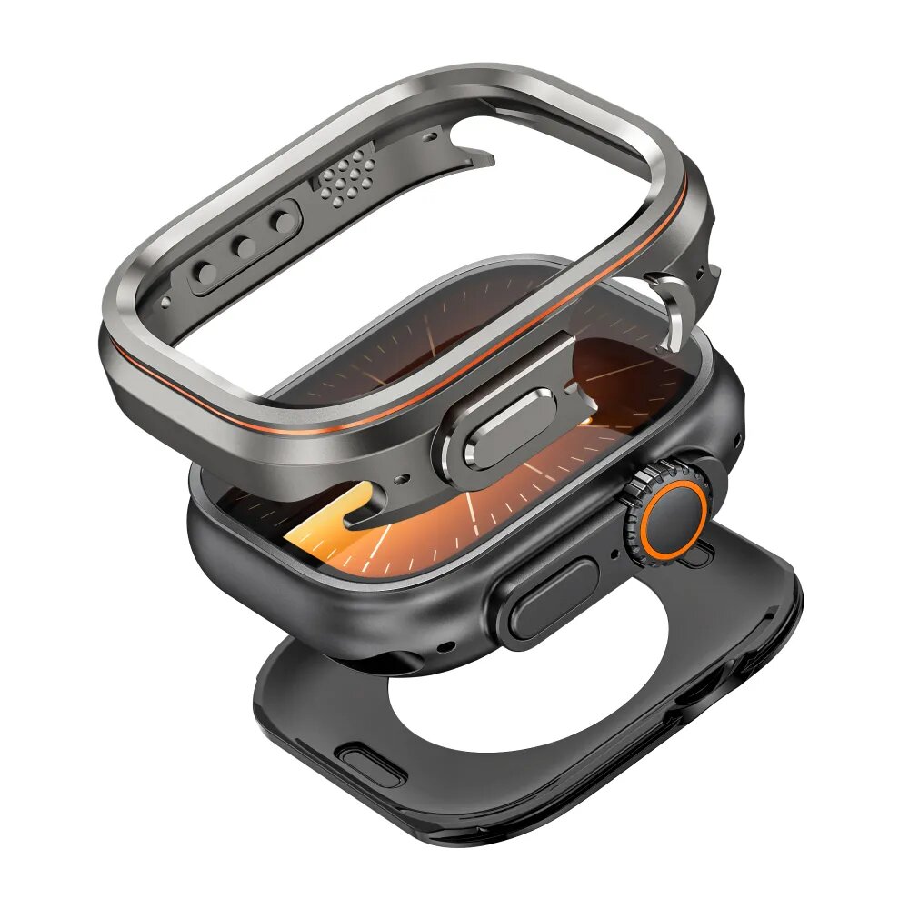 Чехол Halo Style для Apple Watch Ultra 1 2 3 49 мм, металлический сплав, жесткий бампер