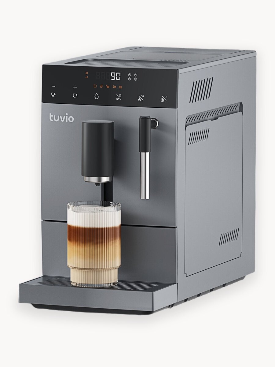 Кофемашина с капучинатором Tuvio TCM18AM, серый