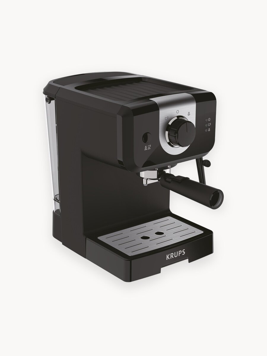 Кофеварка рожковая Krups Opio XP3208, черная, бойлер, 15 бар