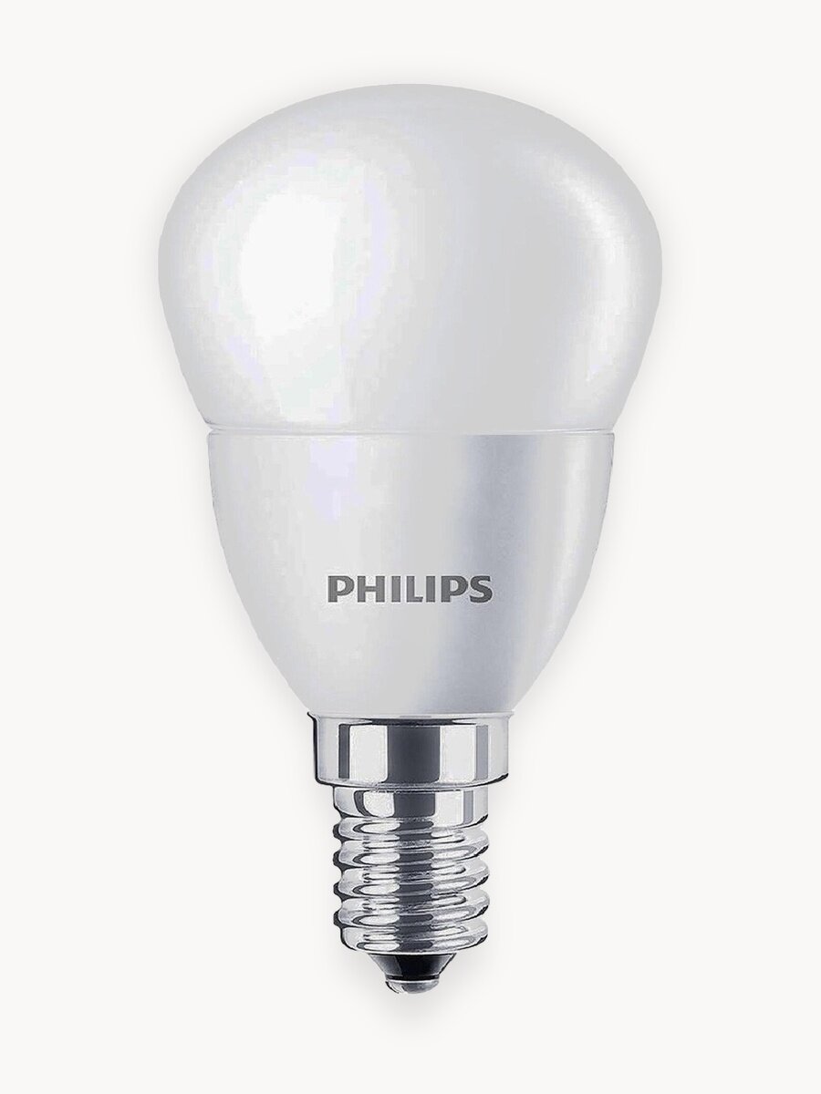 Светодиодная лампочка Philips Е14 6 Ватт теплый свет, шар 2700К ESS LEDLustre 827 P48 FR матовая, 6W, E14, 620лм