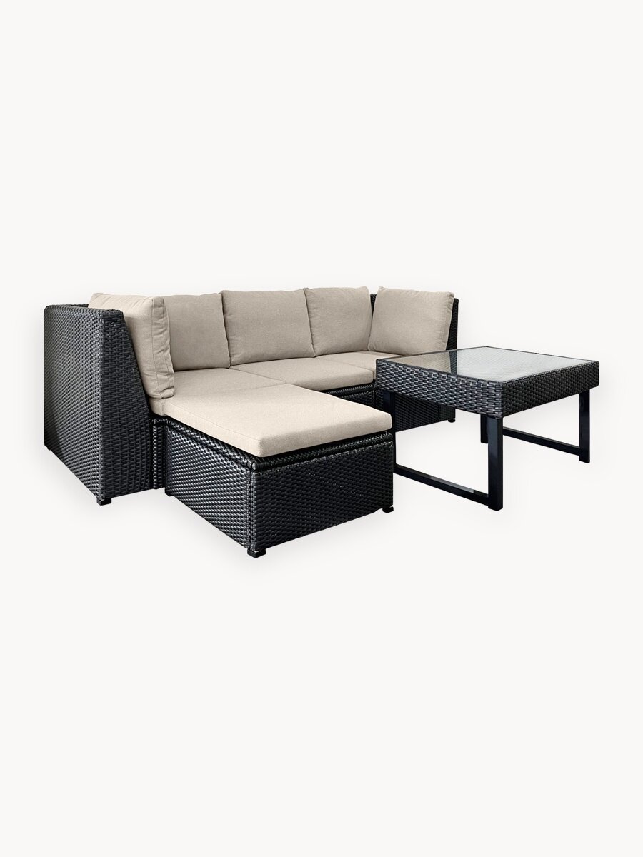 Комплект садовой мебели трансформер, ротанг, темный графит, Homsly LFSR 500B