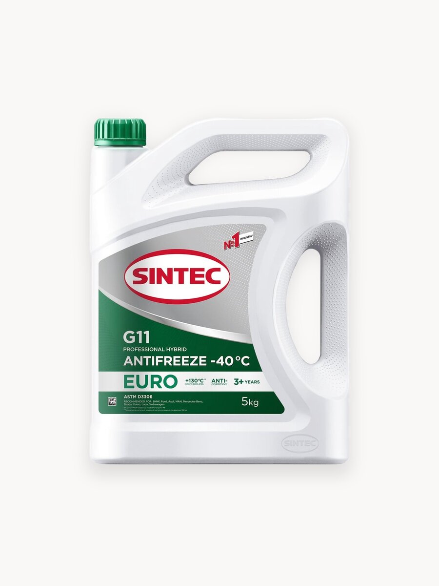 Антифриз Sintec Euro G11 зеленый, -40С, 5 кг 990554, из высококачественного