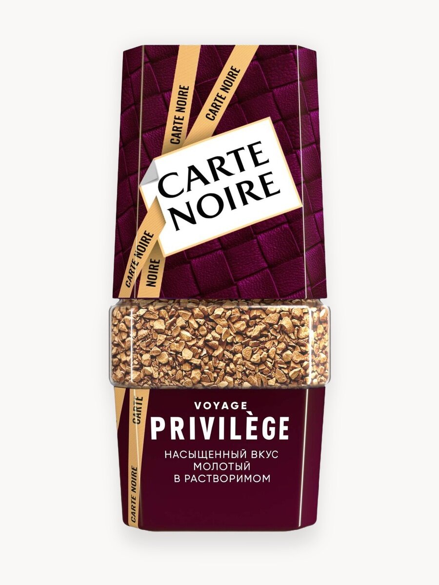 Кофе растворимый Carte Noire Privilege с добавлением молотого кофе, 95 гр