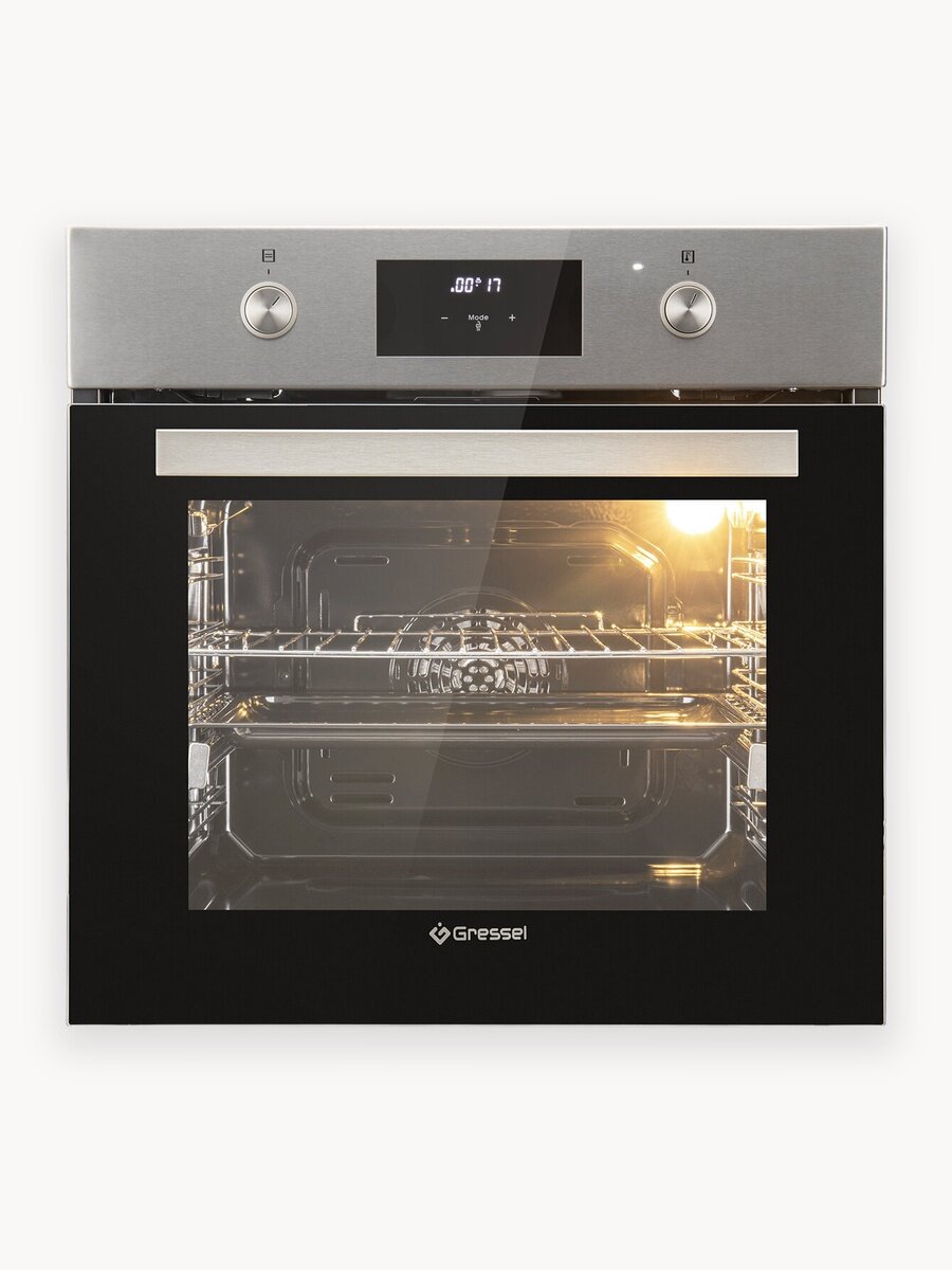 Встраиваемый духовой шкаф Gressel U6EM58110 60см, XXL, 70л, двойной гриль, режим разморозки, конвекция, двойное стекло