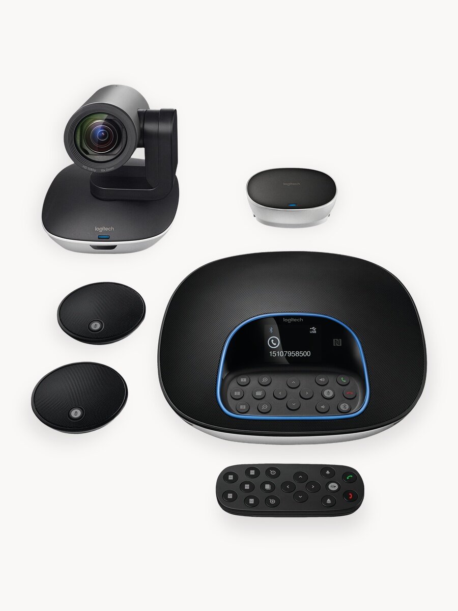 Веб-камера Logitech "Conference Cam GROUP", панорамный обзор 90°, 2MP, USB, цвет черный
