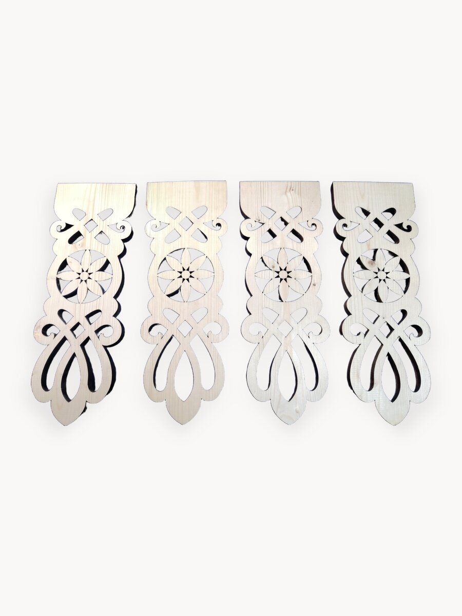 Наличники декоративные "Свес "Ракушка" деревянные резные 4 шт.