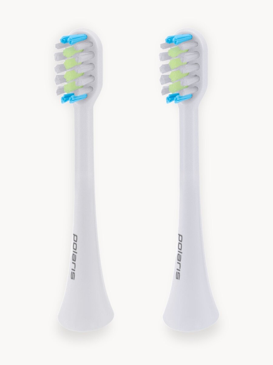 Комплект насадок Polaris TBH 0105 M Белый, средней жесткости, для зубных щеток, 2шт
