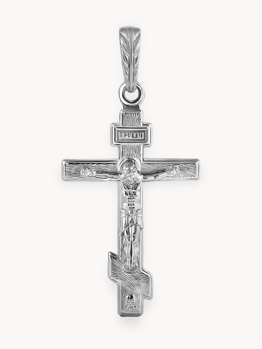 Крестик, серебро, 925 проба, родирование