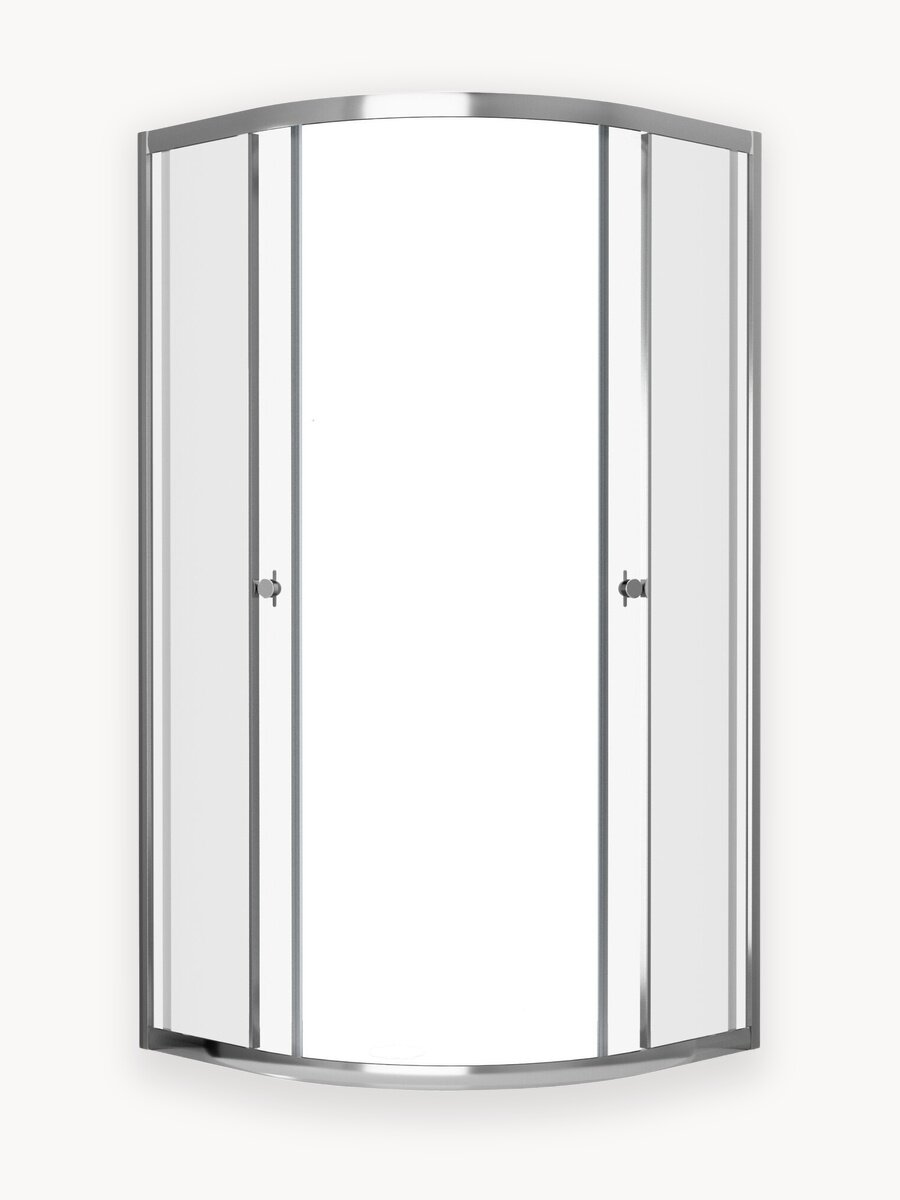 Душевое ограждение Homsly, хром, полукруглое 90*90 см, коллекция Basic, 4H-006-CR90-BSC