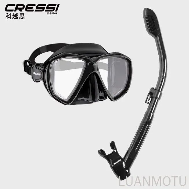 Маска для дайвинга + трубка CRESSI Ranger, универсальный размер, для дайвинга и сноркелинга, черная