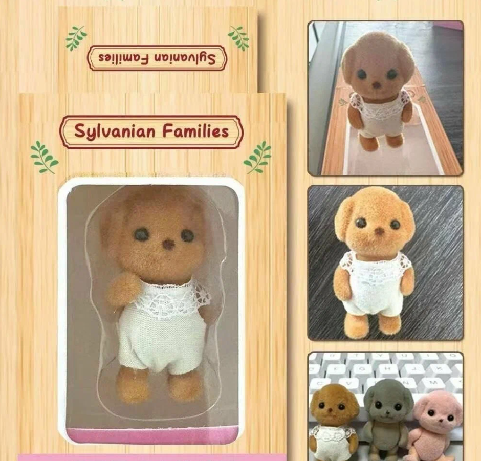 Фигурка миниатюрного пуделя Sylvanian Families (Купите 1, получите 1 бесплатно 2 шт.)