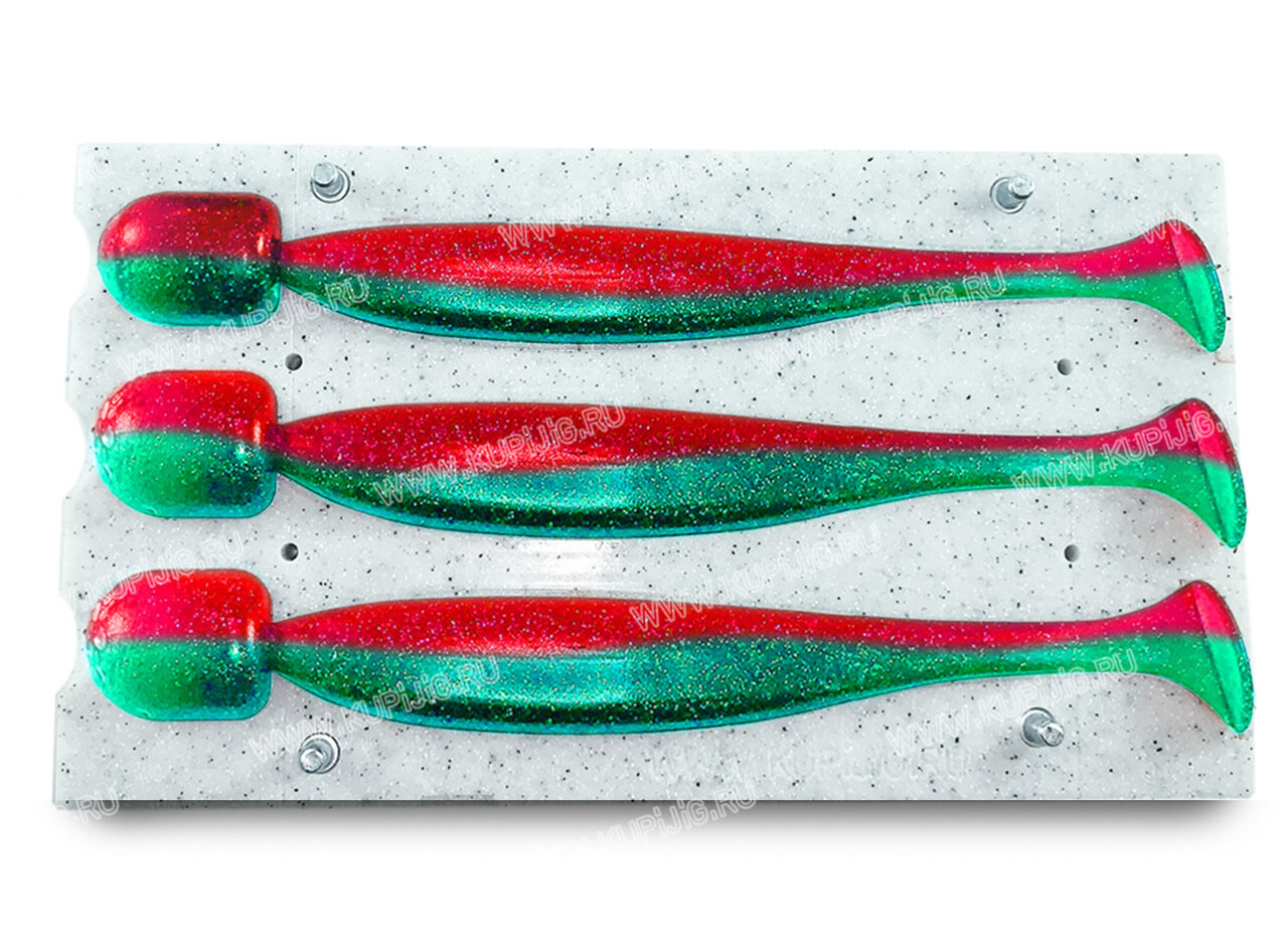 Малёк 6" 152 мм x 3 места DUOCOLOR Форма из акрилового камня для литья двухцветных рыболовных силиконовых приманок