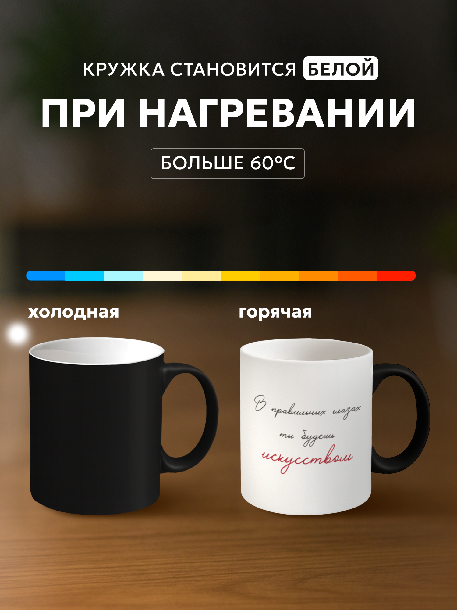 Кружка хамелеон с бабочками