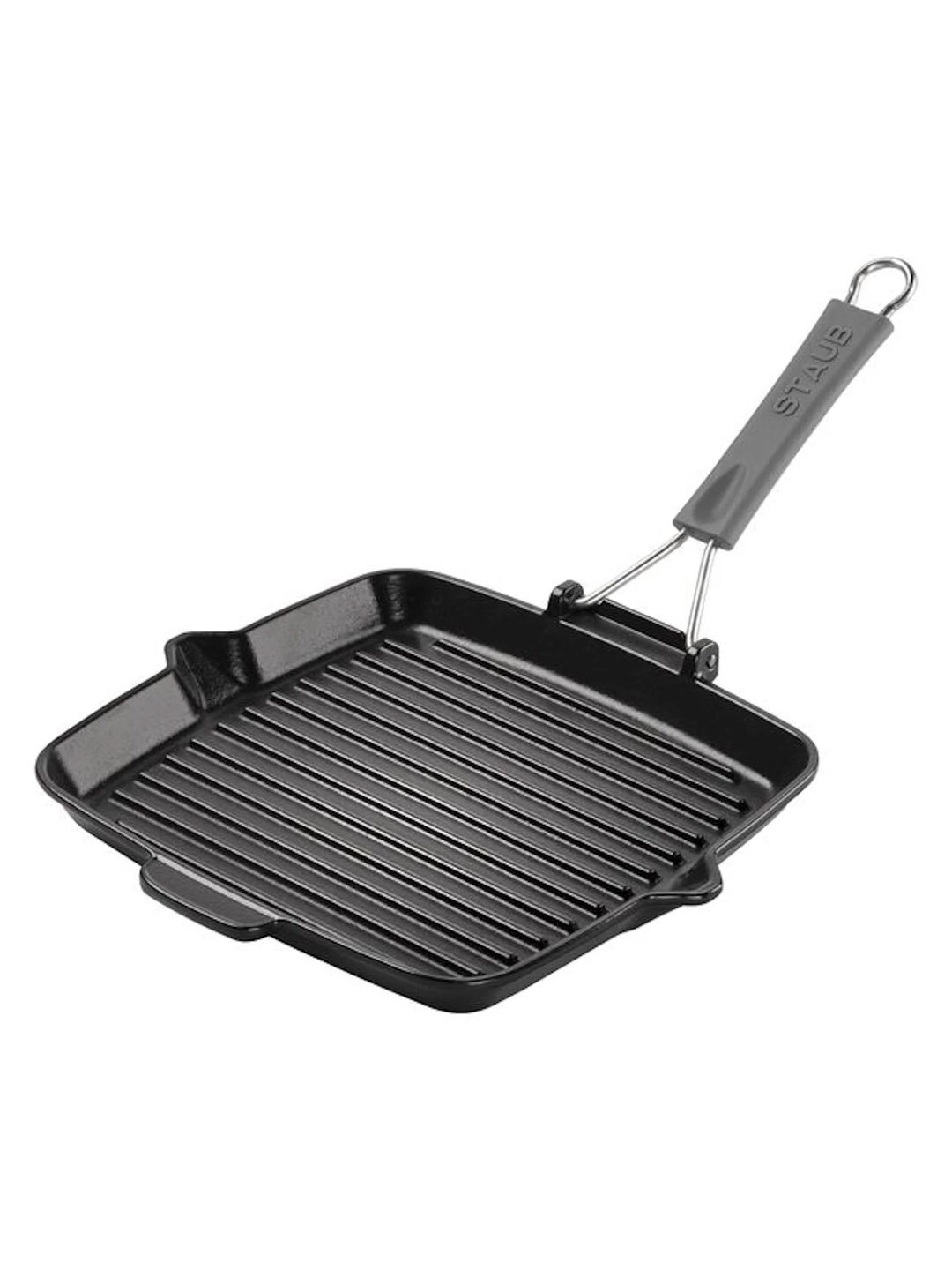 Сковорода-гриль чугунная Staub с силиконовой ручкой 24x24 см