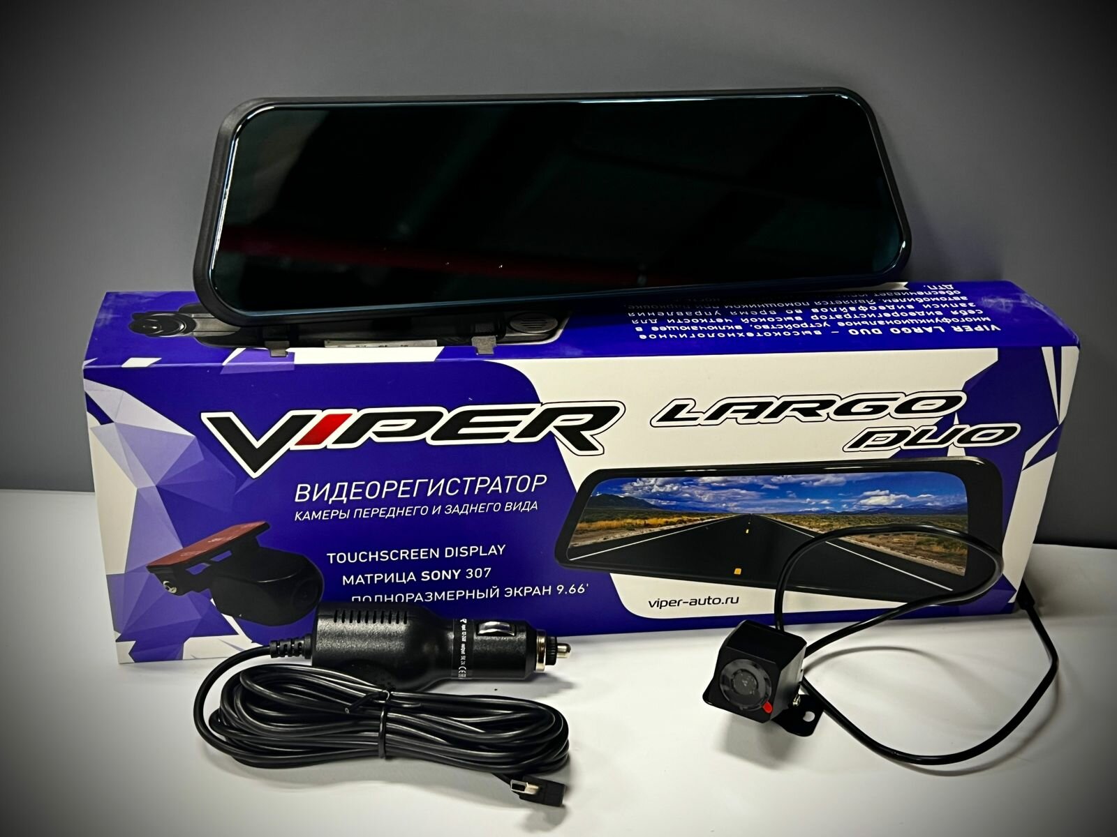 Зеркало + Видеорегистратор + камера заднего вида VIPER LARGO Duo