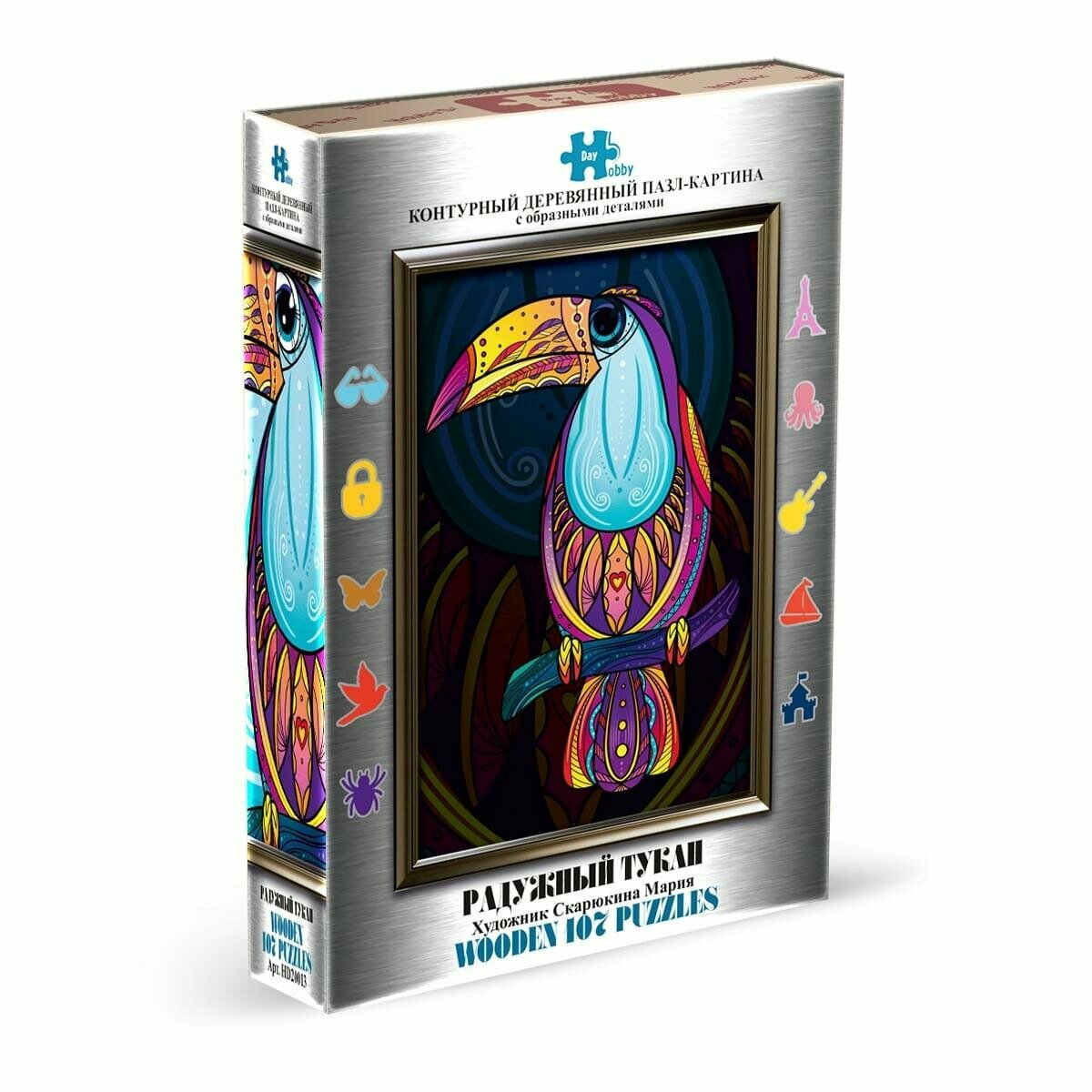 Пазл Hobby Day Радужный Тукан 100 элементов, контурный HD20013