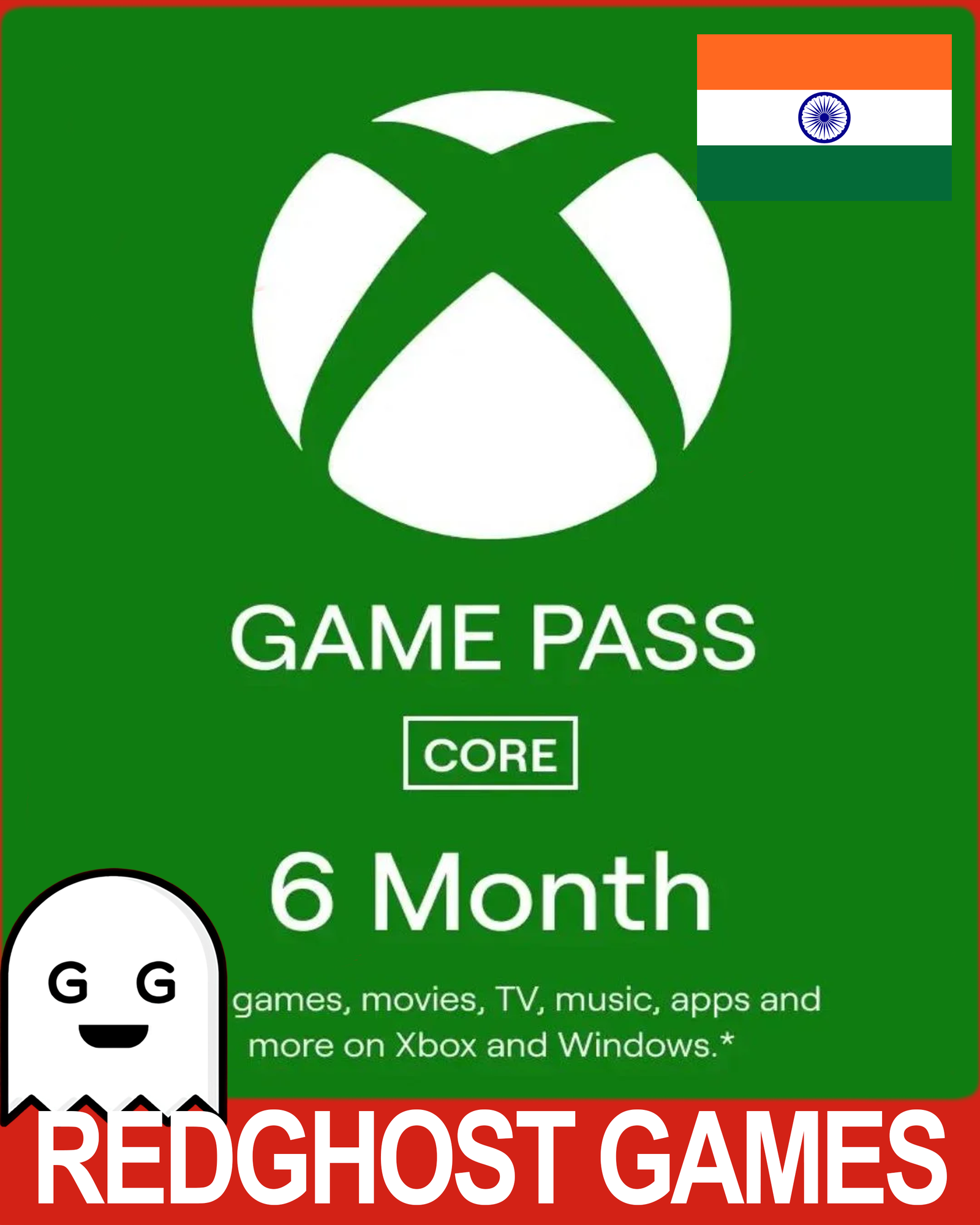 Подписка для Xbox, Xbox Game Pass Core на 6 месяцев, цифровой ключ Индия