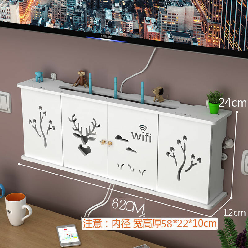 Бокс для хранения беспроводного маршрутизатора, настенный, без необходимости сверления, полка для оптического модема и ТВ-приставки.