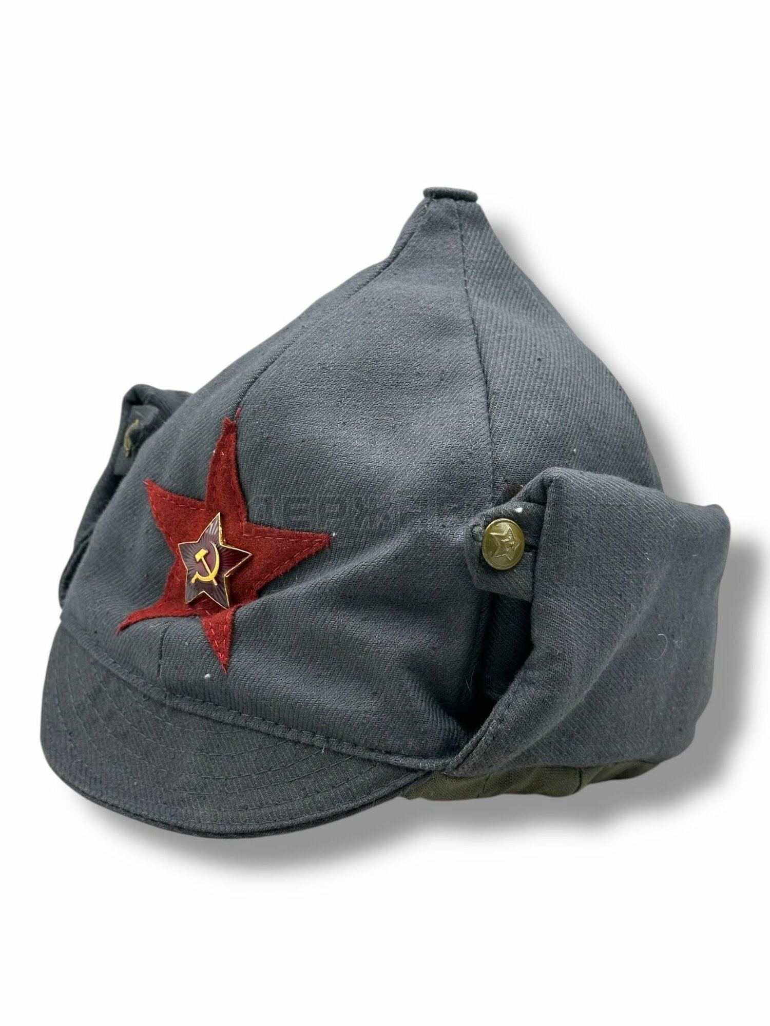 Шапка буденовка НКВД СССР, серая диагональ