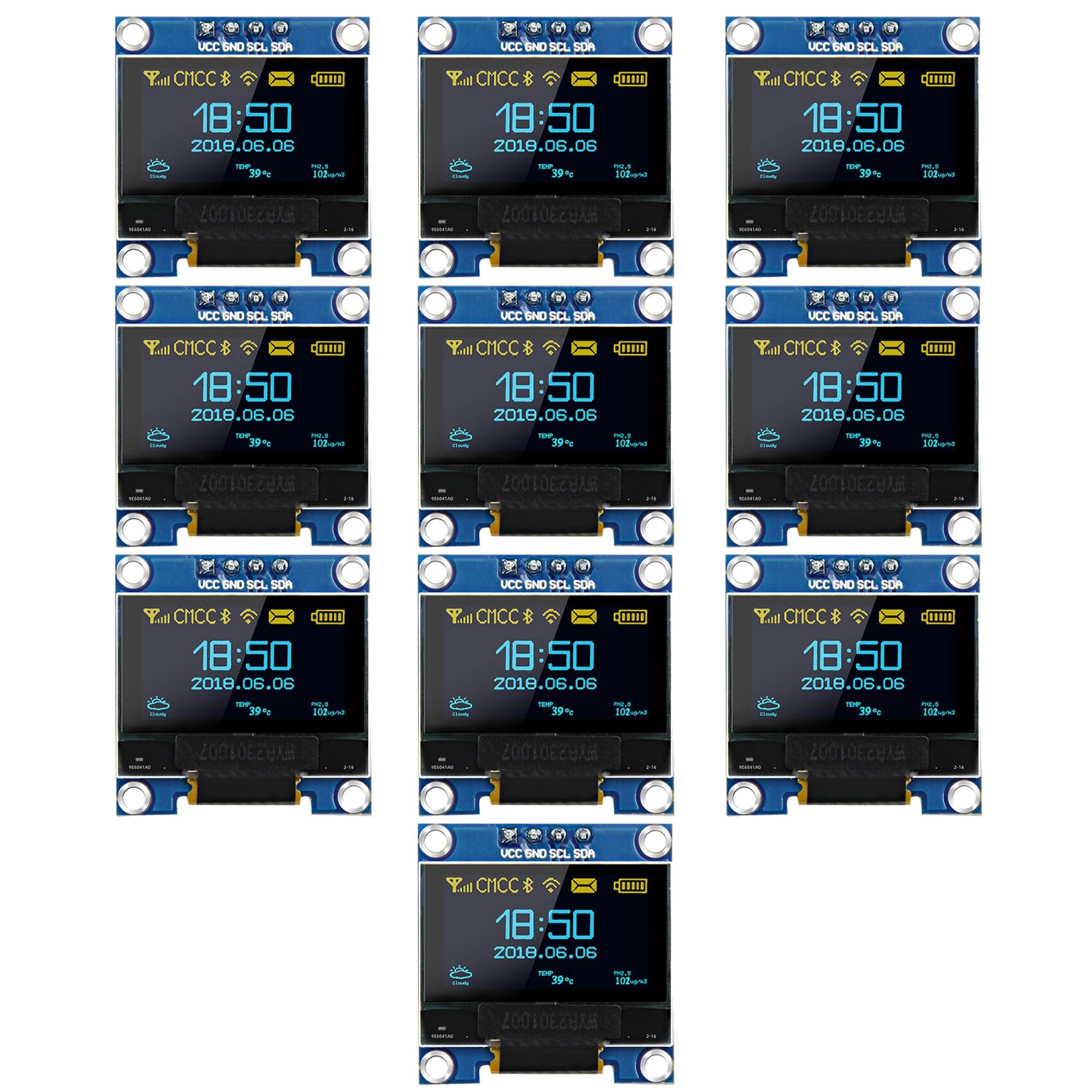 IPistBit 0,96-дюймовый OLED-дисплей 128x64 SSD1306 белый 0.96Blue Yellow10PCS