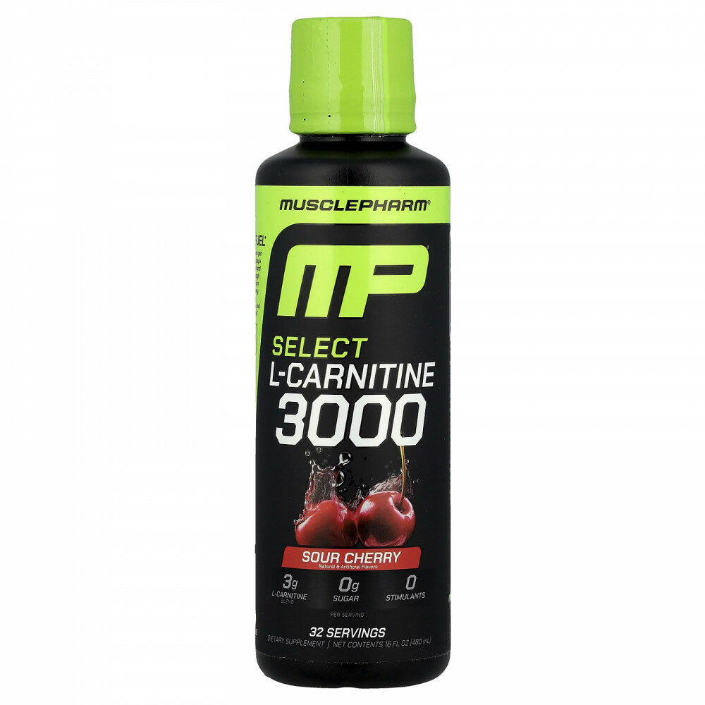 MusclePharm, Select L-карнитин 3000, вишня, 480 мл (16 жидк. Унций)