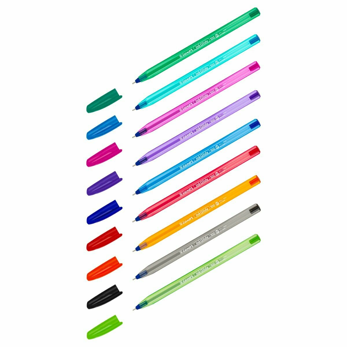 10шт. Ручка шариковая LUXOR "InkGlide 100 Icy" синяя, 0,7мм, 16700/12Bx