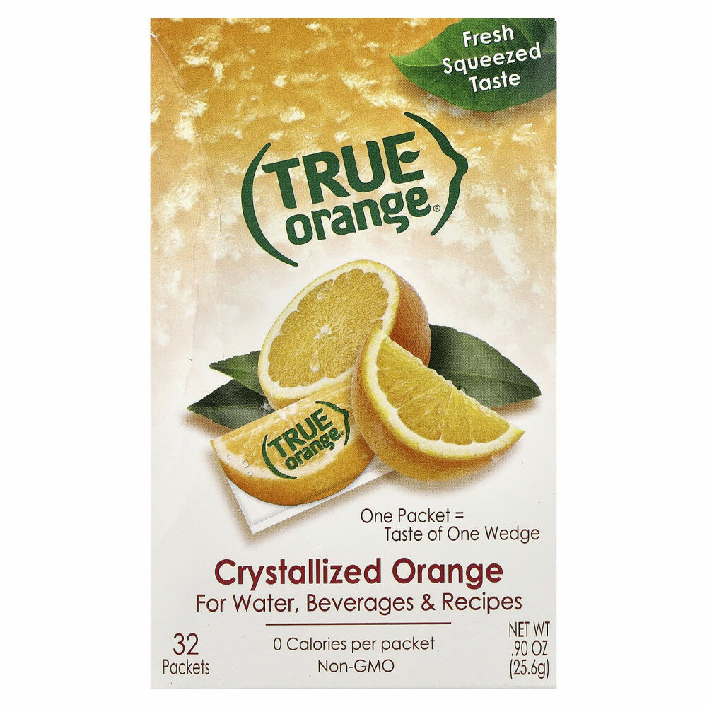 True Citrus, True Orange®, кристаллизованный апельсин, 32 пакетика, 25,6 г (0,90 унции)