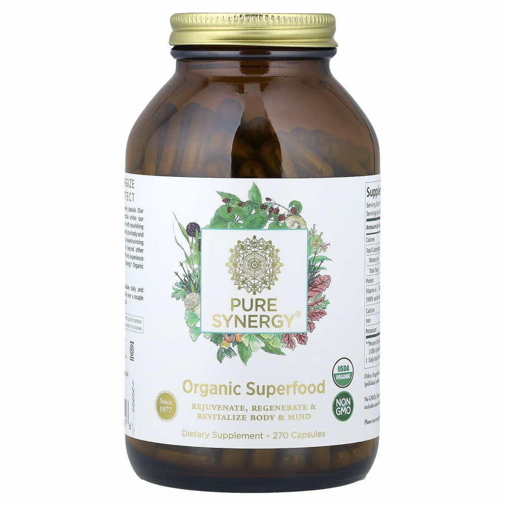 Pure Synergy, органический суперфуд, 270 капсул