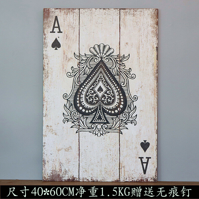 Винтажная картина из игральных карт на дереве для декора стен баров, кафе, ресторанов, креативное подвесное украшение для гостиной.