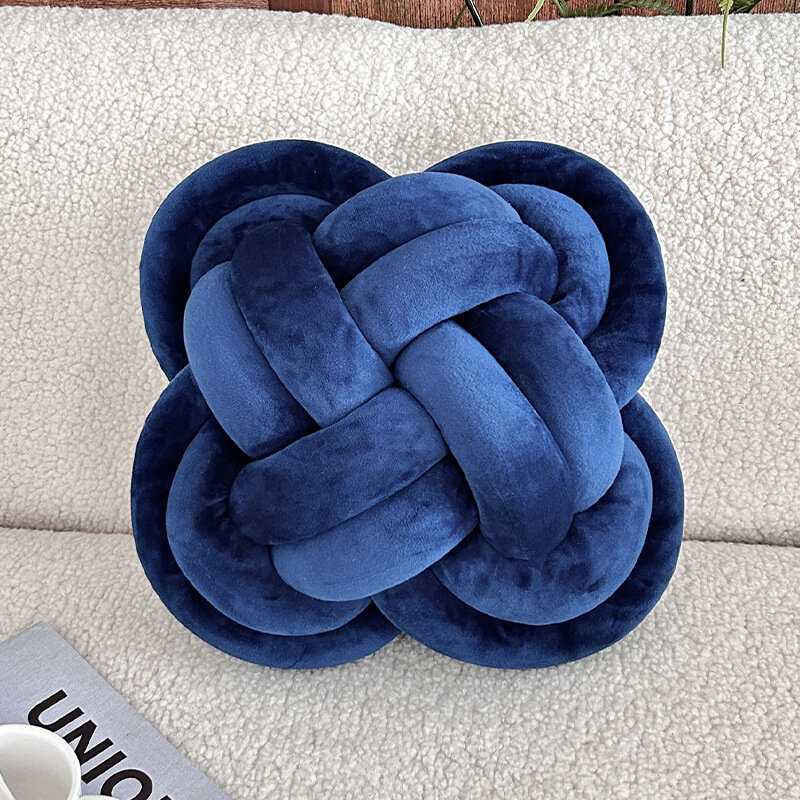 Трансграничная декоративная подушка Amazon из однотонной ткани с узлами, датская подушка с китайским узлом для дивана, кровати, эркера.