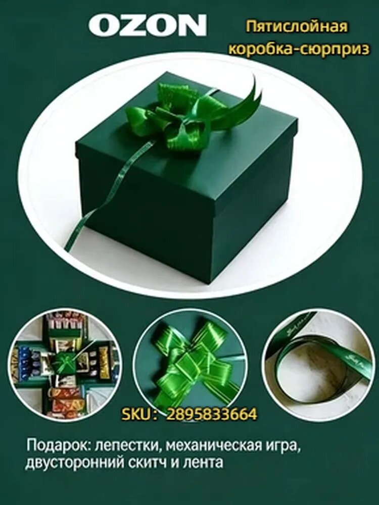 Подарочная коробка распадающаяся 5 in коробка раскладушка для сюрпризов и сладостей Юбилеи, различные праздники
