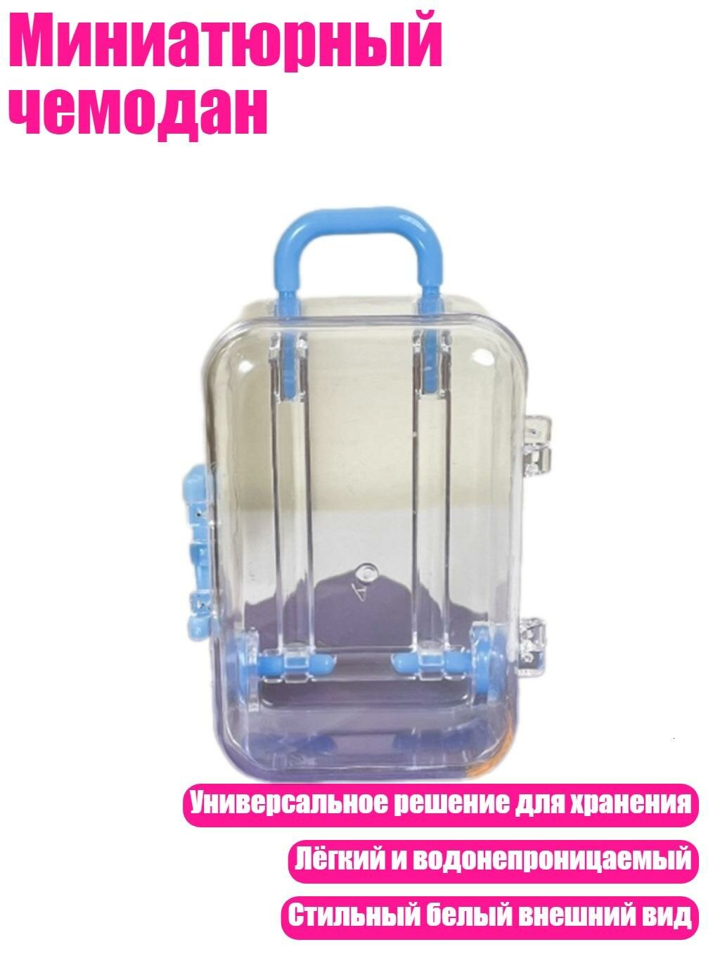 Миниатюрный чемодан, Синий - S