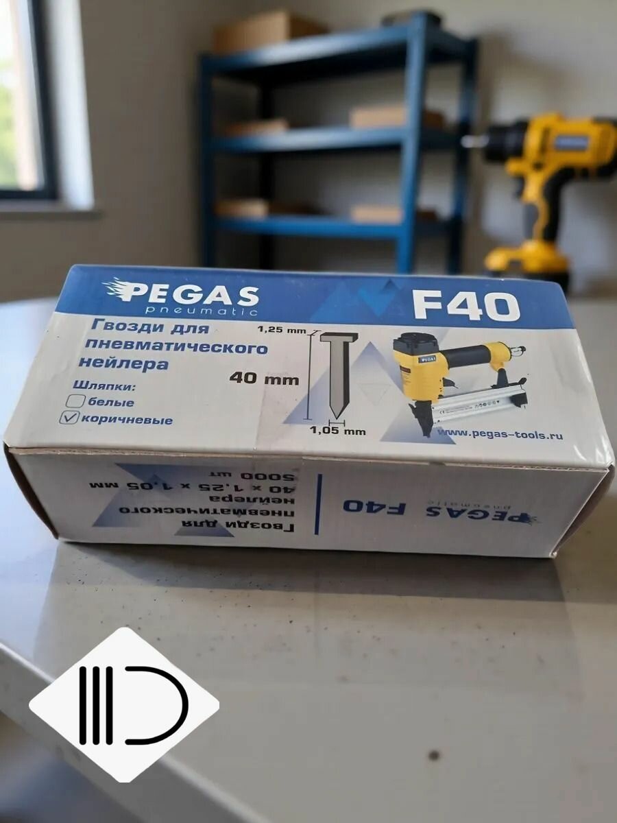 Гвозди Pegas pneumatic F40 уп. 5000 шт.40мм , 1.05x1.25мм (1208)