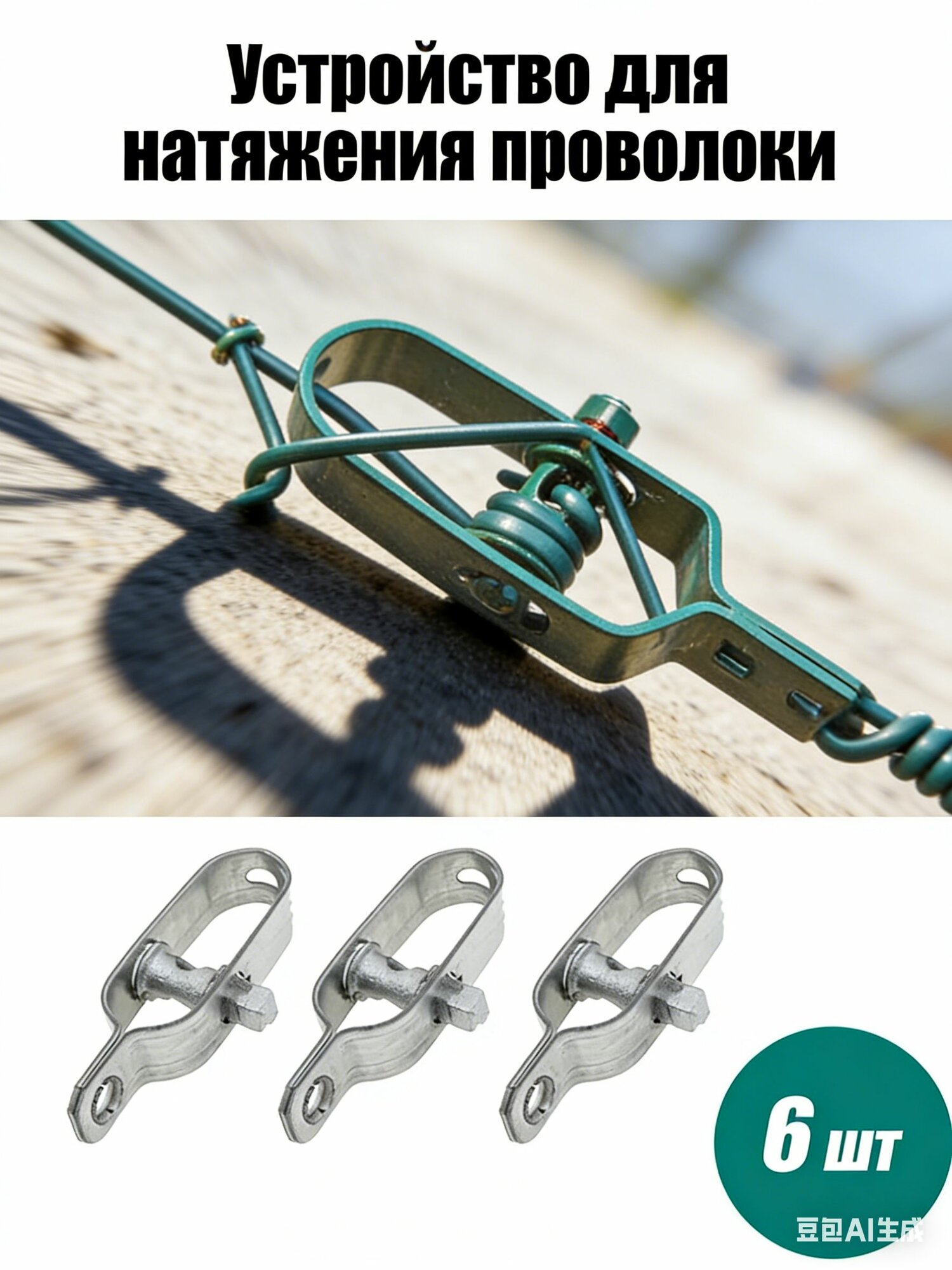 6 шт Натяжитель провода и троса стальной для шпалер виноградника и электропастуха