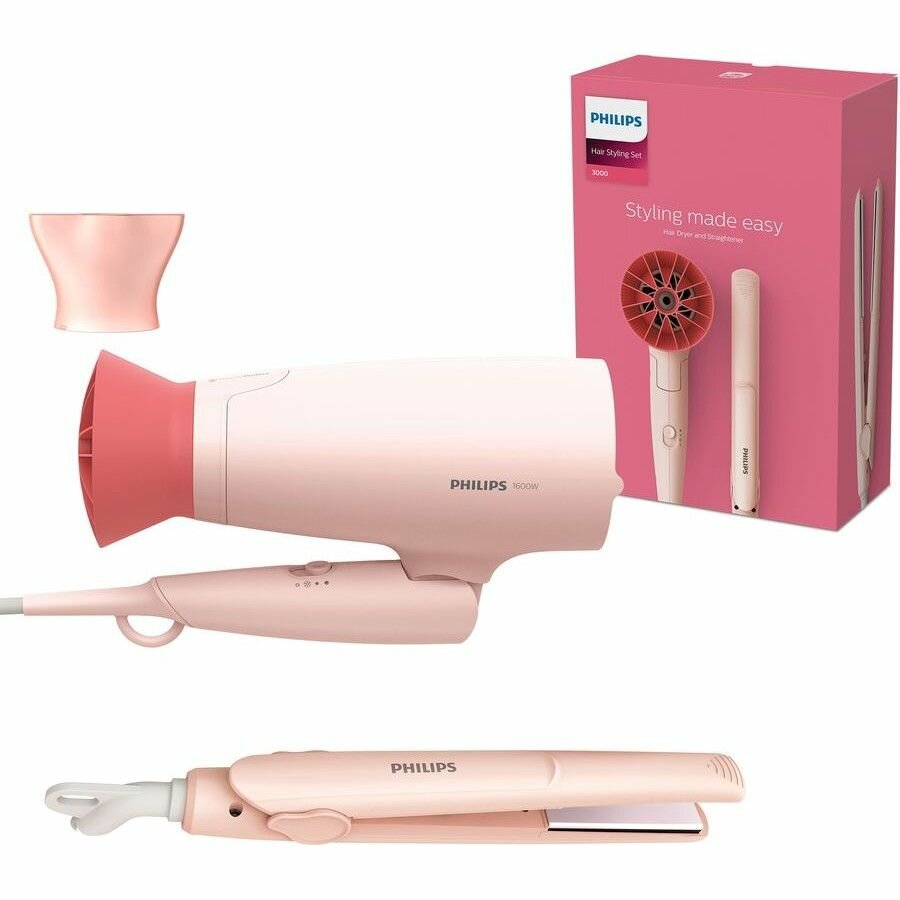 Philips Фен BHP398 00 Набор для укладки, фен+выпрямитель